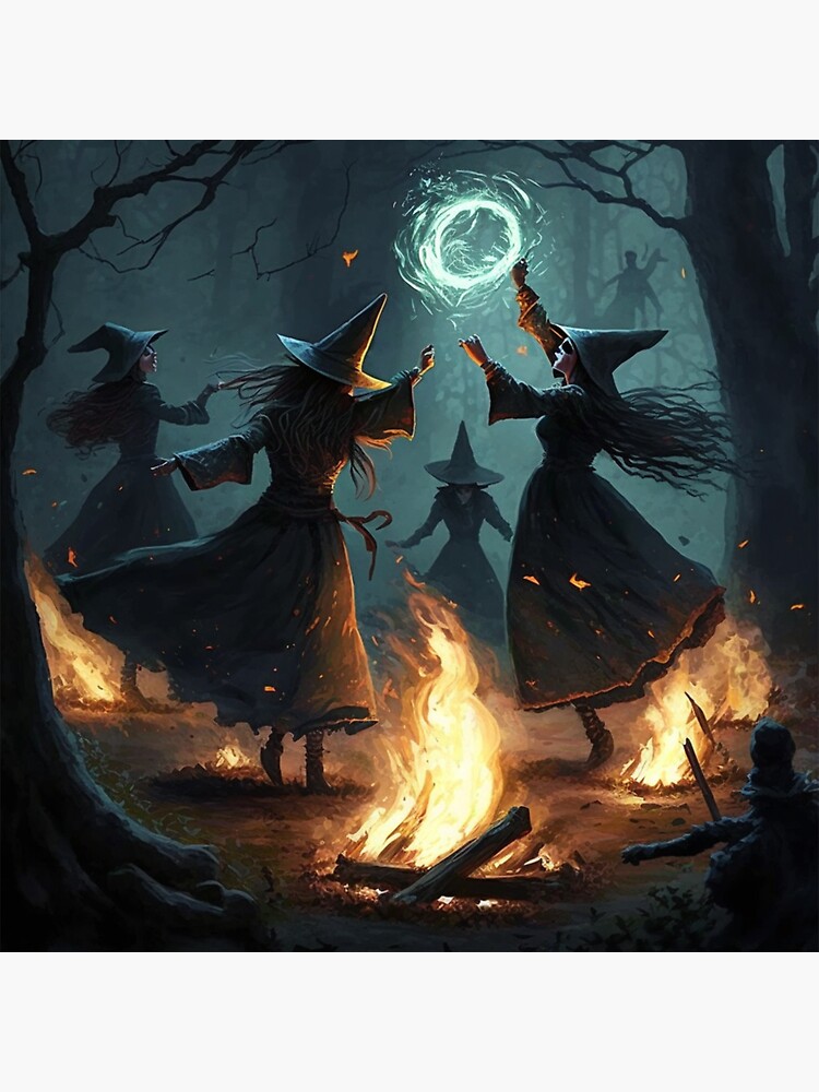 "Witches Around the Bonfire" Sticker for Sale by EsotericCabaret ...