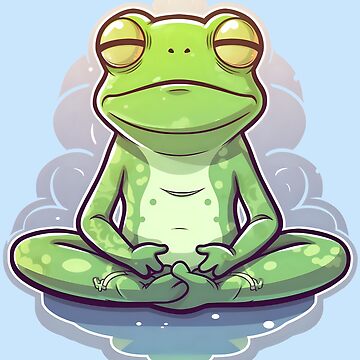 "Meditating frog, meditation" Sticker by DerSenat | Redbubble