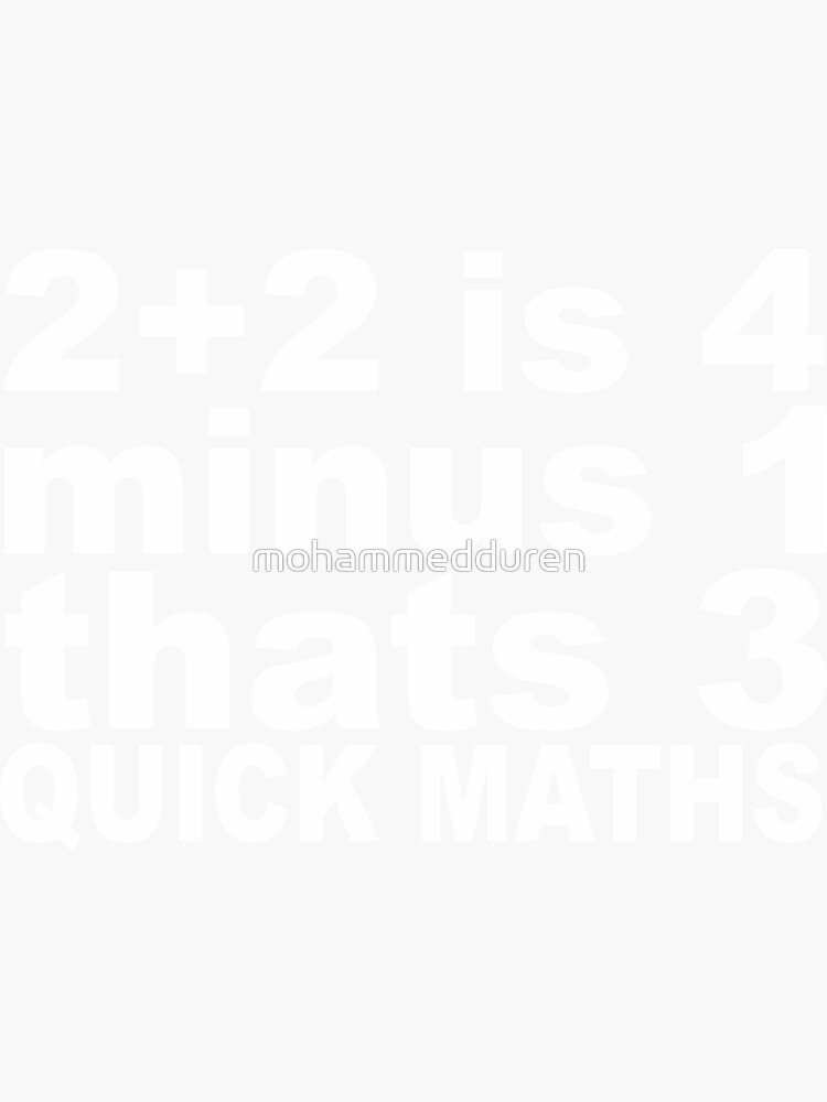"Big Shaq - Quick Maths" Sticker for Sale by mohammedduren | Redbubble