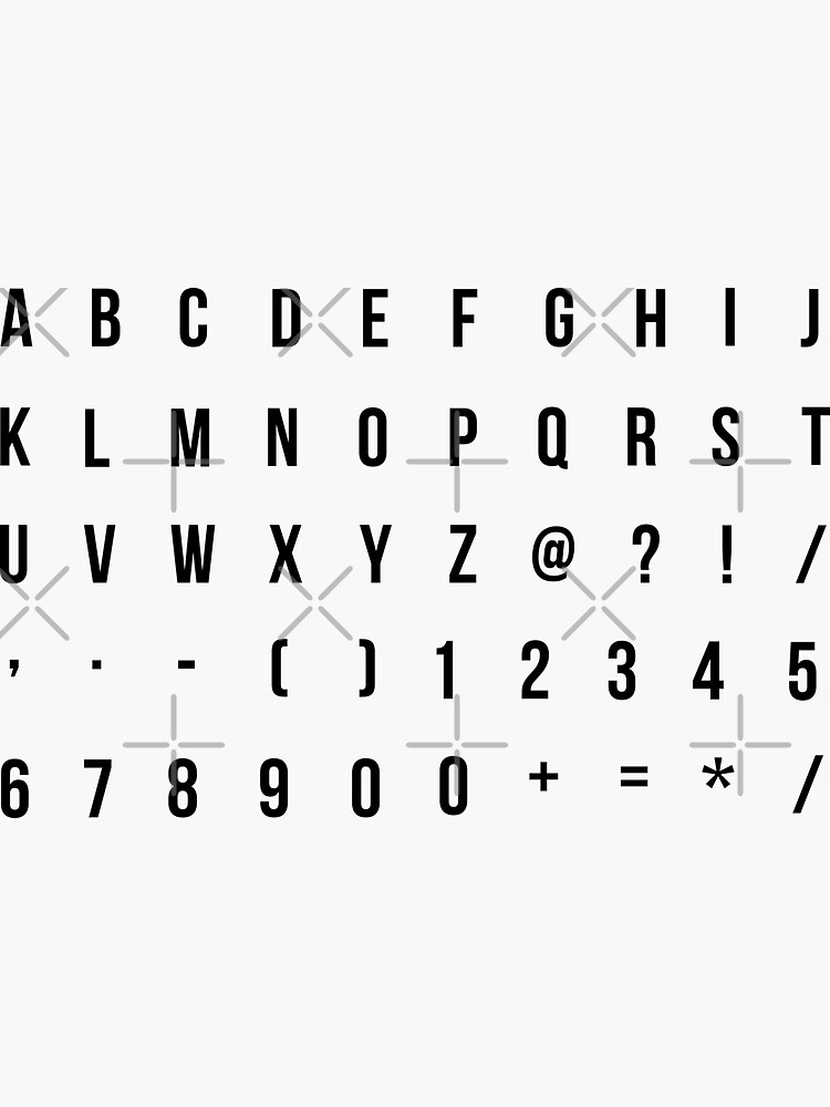 "Alphabet Letters Numbers Graphic Design Multiple" Sticker for Sale by ...
