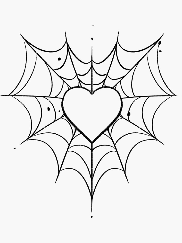 "Heart Spiderweb" Sticker for Sale by vikacreep2 | Redbubble