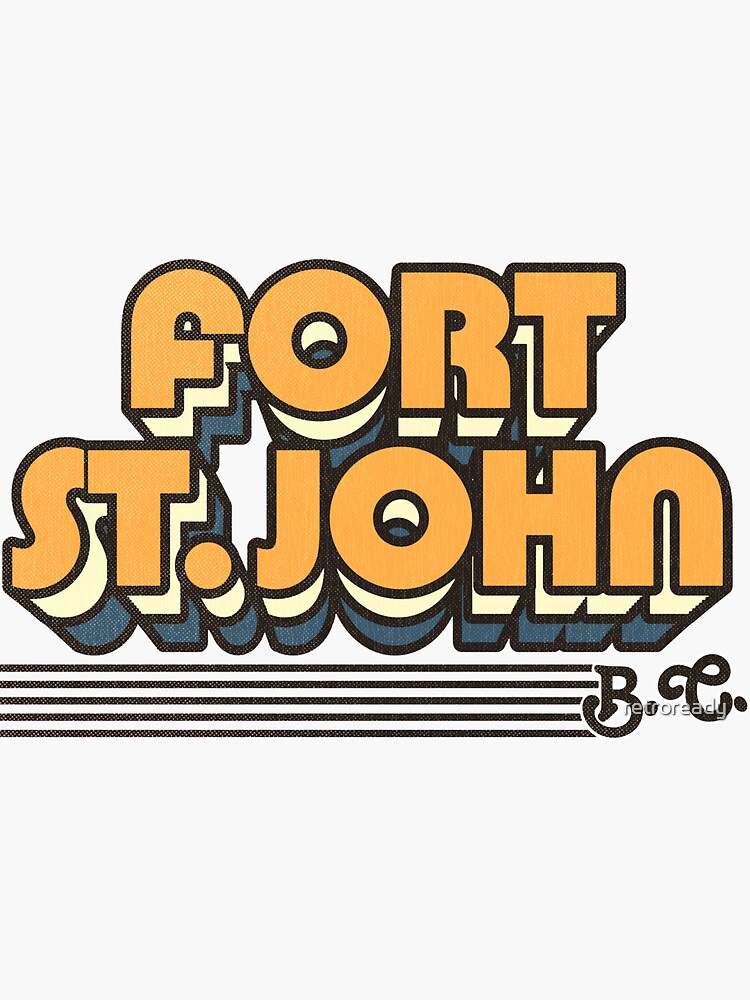 "Fort St. John, BC | Retro Stripes" Sticker by retroready | Redbubble