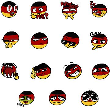 "countryballs face pack germany" Sticker for Sale by WilliamWoods35 ...