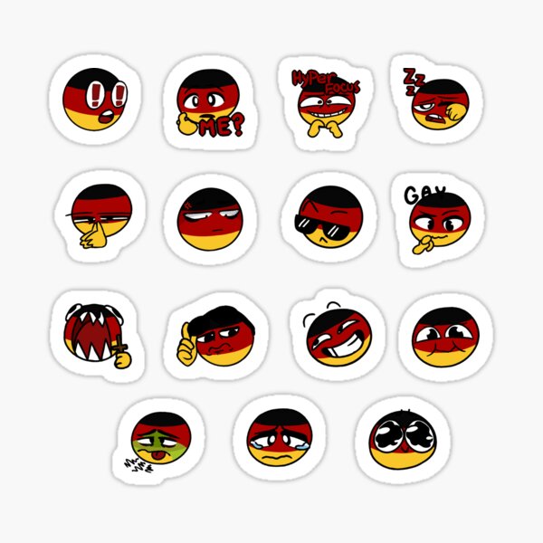 "countryballs face pack germany" Sticker for Sale by WilliamWoods35 ...