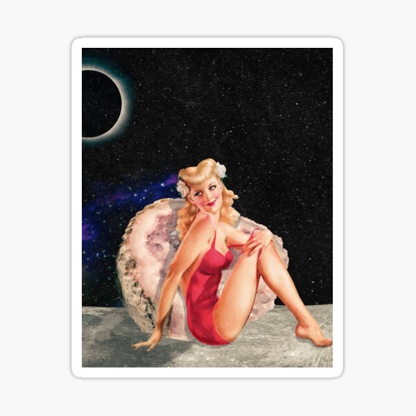 "Crystal Space Pin-up" Sticker for Sale by Retrotique | Redbubble
