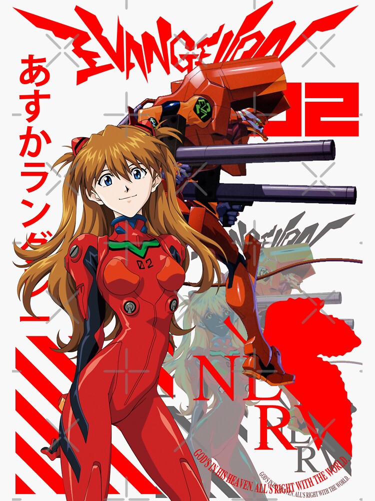 "asuka" Sticker for Sale by Lunasaurus16 | Redbubble