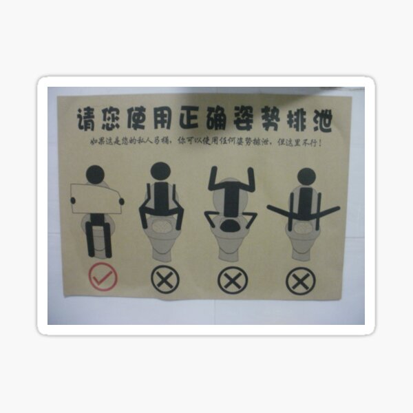 "how to use a toilet" Sticker for Sale by longduckdong02 | Redbubble
