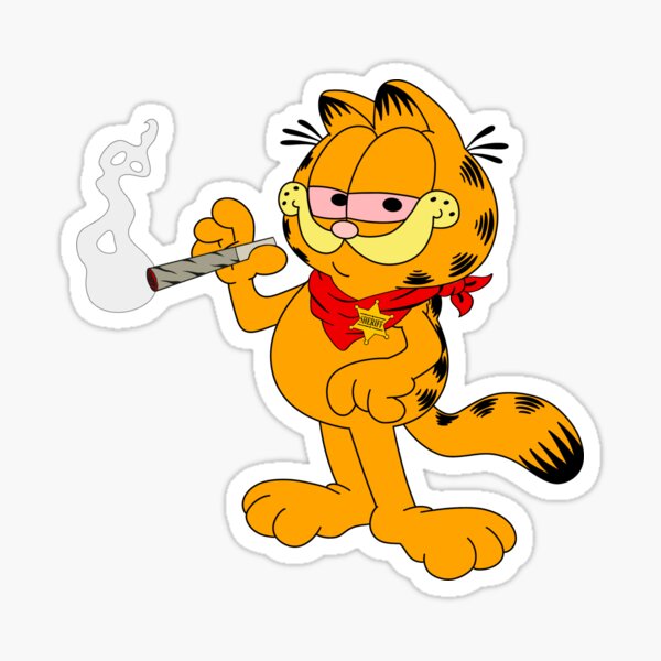 "High Times Garfield" Sticker for Sale by JKdigital | Redbubble