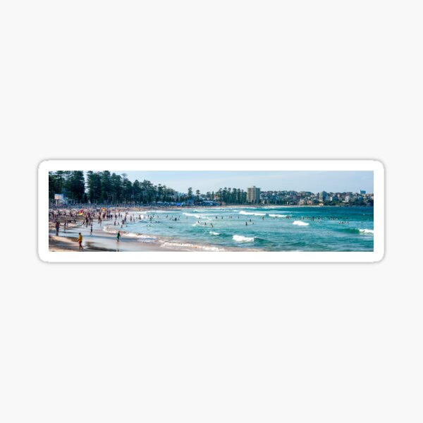 "Panoramic View of Manly Beach, Sydney, NSW, Australia" Sticker for ...