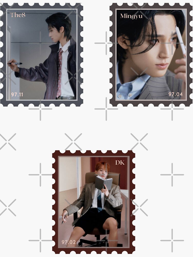 "SEVENTEEN FML Faded, Mono, Life Stamp The8, Mingyu and DK" Sticker for ...