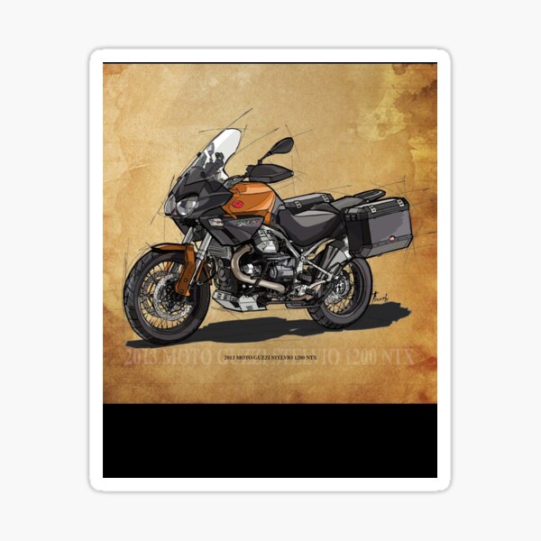 "2013 Moto Guzzi Stelvio 1200 NTX Original Drawing Vintage Background ...