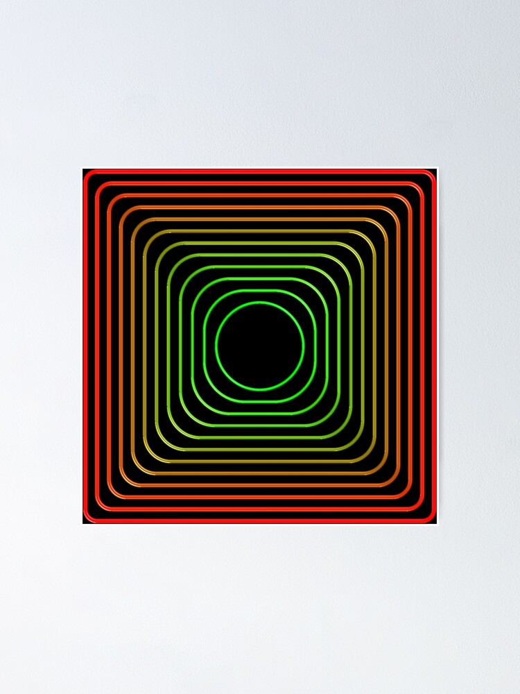 "Rounded squares in red and green" Poster by robelf | Redbubble