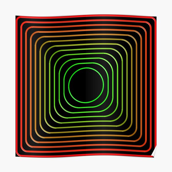 "Rounded squares in red and green" Poster by robelf | Redbubble