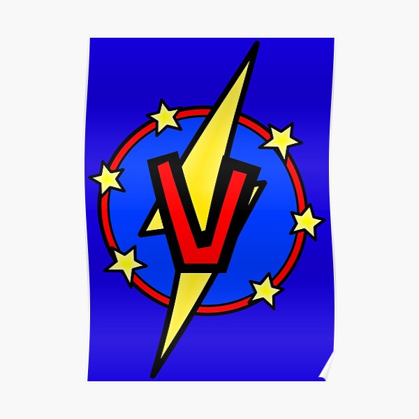 "Cute Little SuperHero Geek - Super Letter V" Poster for Sale by ...