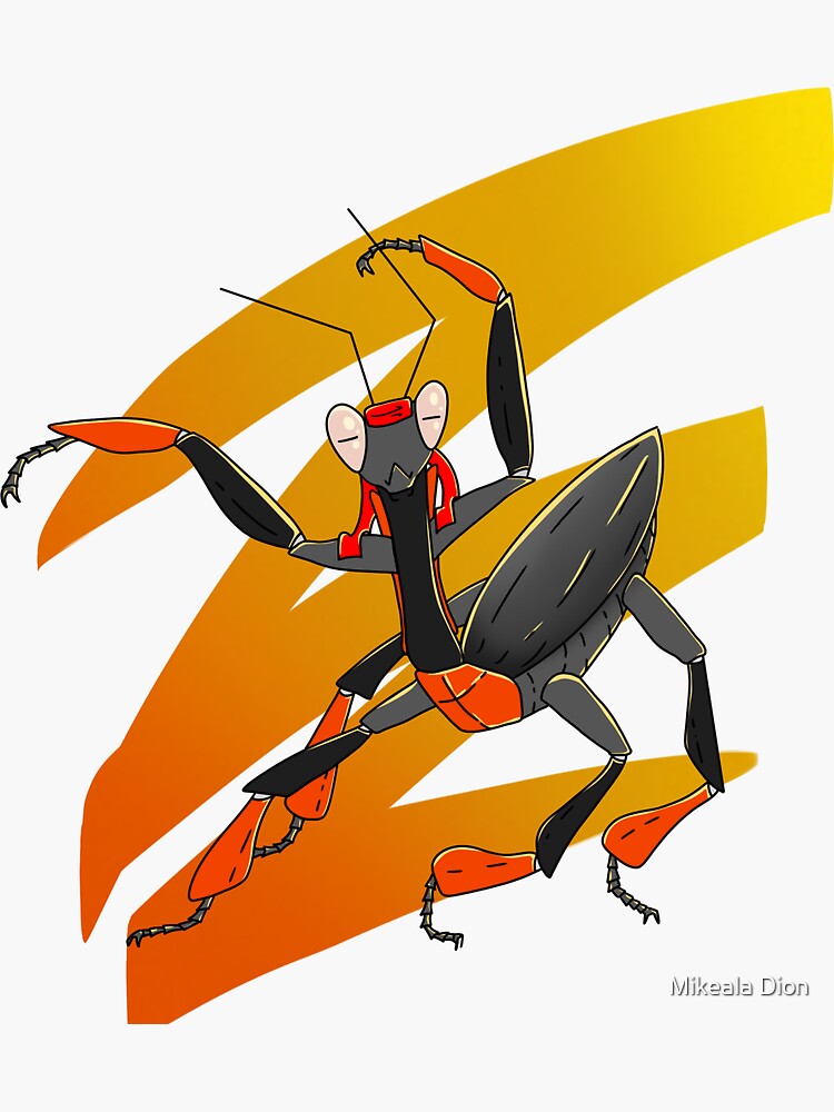 "Kung fu Mantis" Sticker for Sale by Mikeala Dion | Redbubble