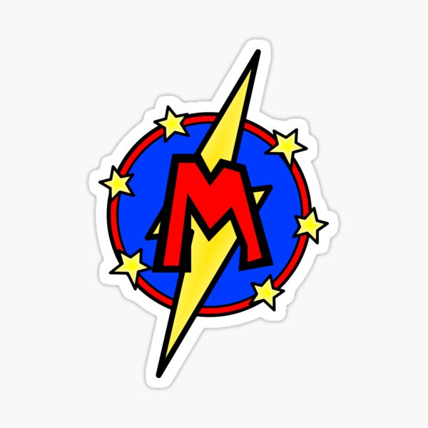 "Cute Little SuperHero Geek - Super Letter M" Sticker for Sale by ...