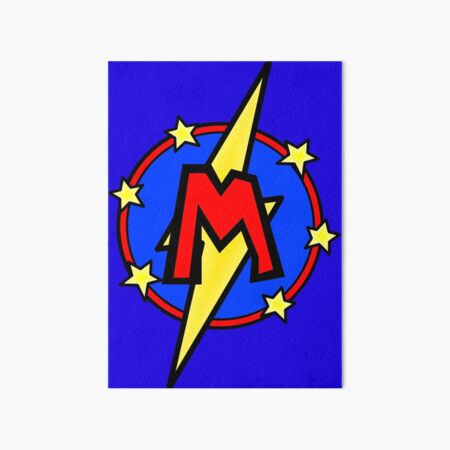 "Cute Little SuperHero Geek - Super Letter M" Art Board Print by ...