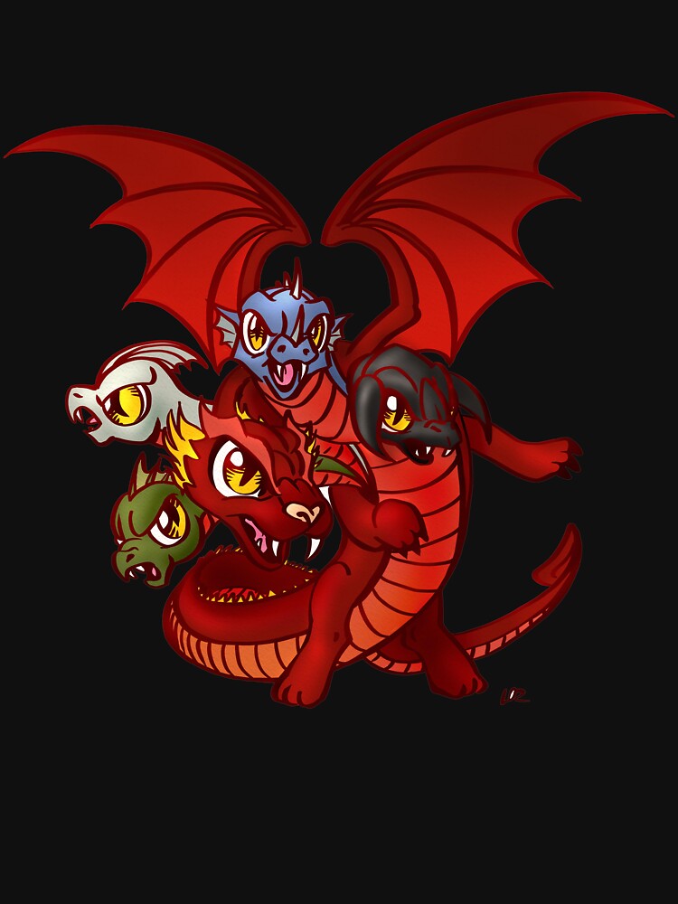 "Tiamat Chibi" T-shirt for Sale by GildedPixel | Redbubble | dragon t ...
