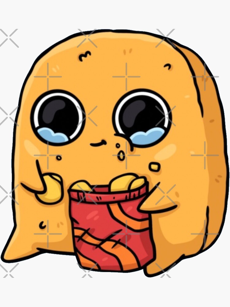 "Sad Nugget Chips" Sticker for Sale by Pe4nut00 | Redbubble