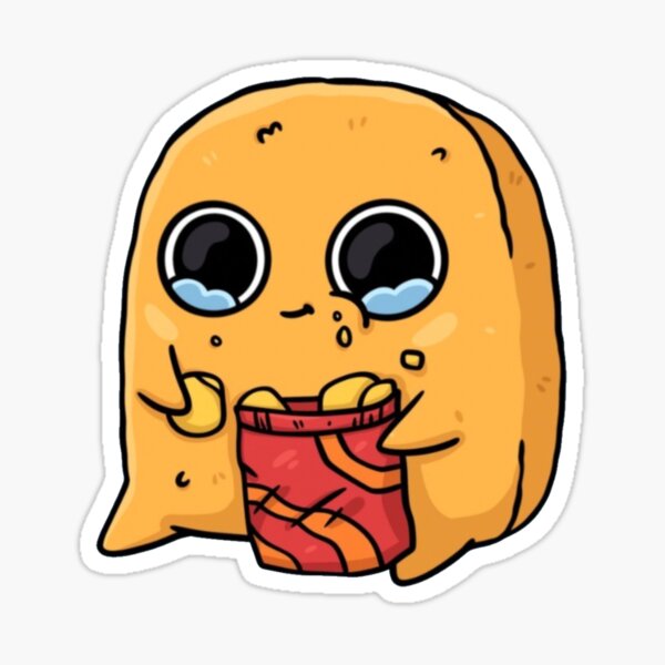 "Sad Nugget Chips" Sticker for Sale by Pe4nut00 | Redbubble