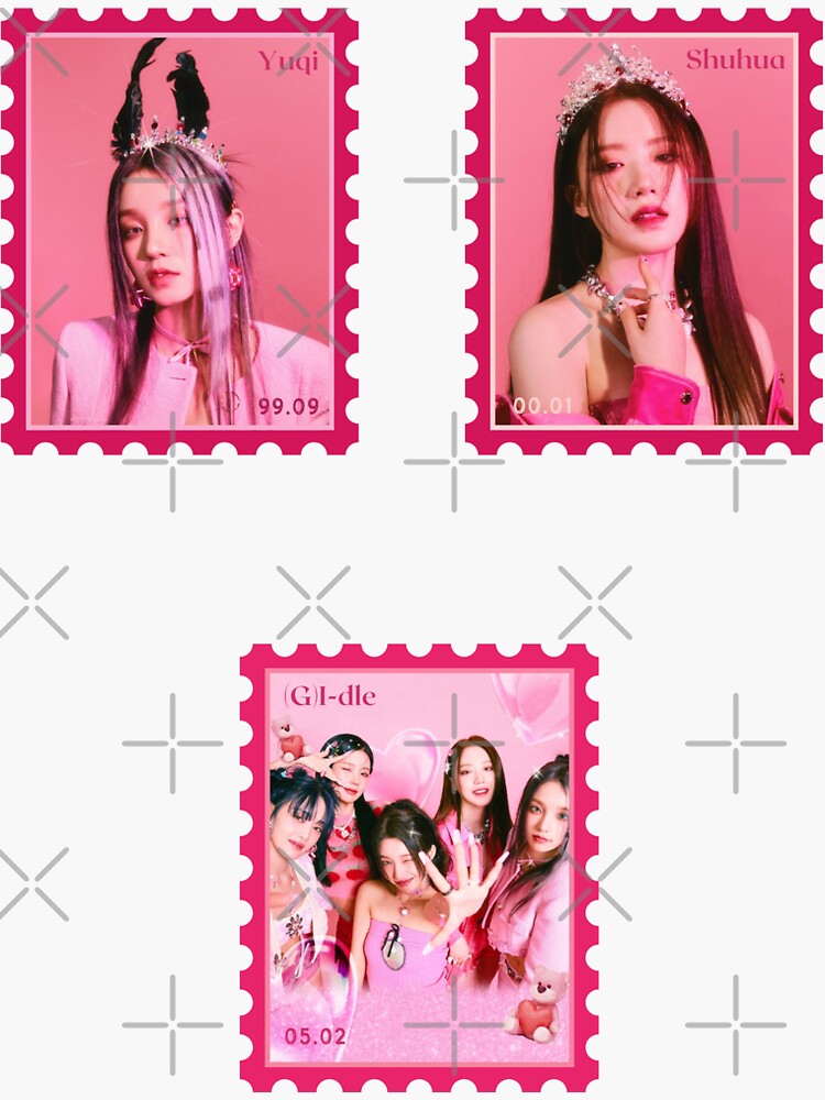 "(G)I-DLE I Feel Just Be A Queen Stamp Set Yuqi, Shuhua and Group ...