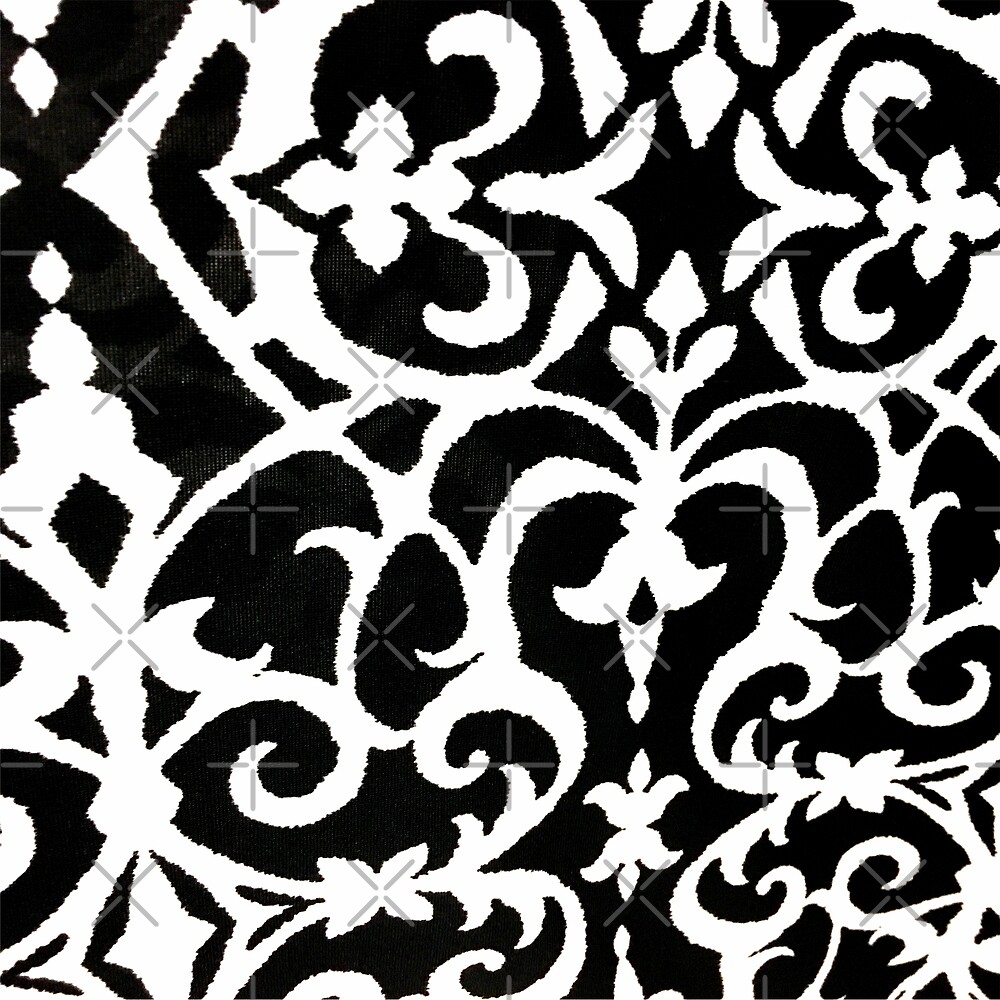 "minimalist contemporary flourish black and white damask " by lfang77 ...