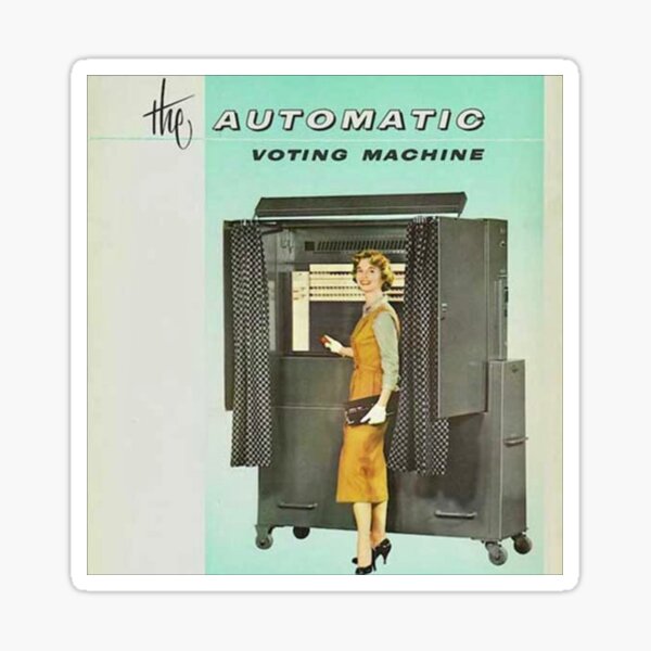 "VINTAGE VOTING MACHINE" Sticker for Sale by Barry Scott Young | Redbubble
