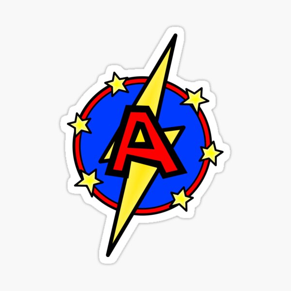 "Cute Little SuperHero Geek - Super Letter A" Sticker for Sale by ...