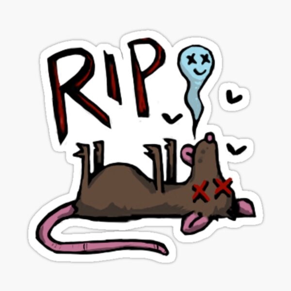 "RIP Dead Rat X-ed out Eyes" Sticker for Sale by hxppyhxt | Redbubble