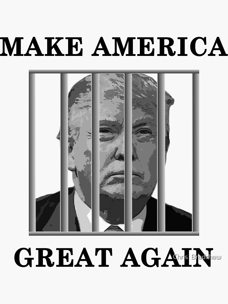 "Trump Behind Bars" Sticker for Sale by chrisbradshaw22 | Redbubble
