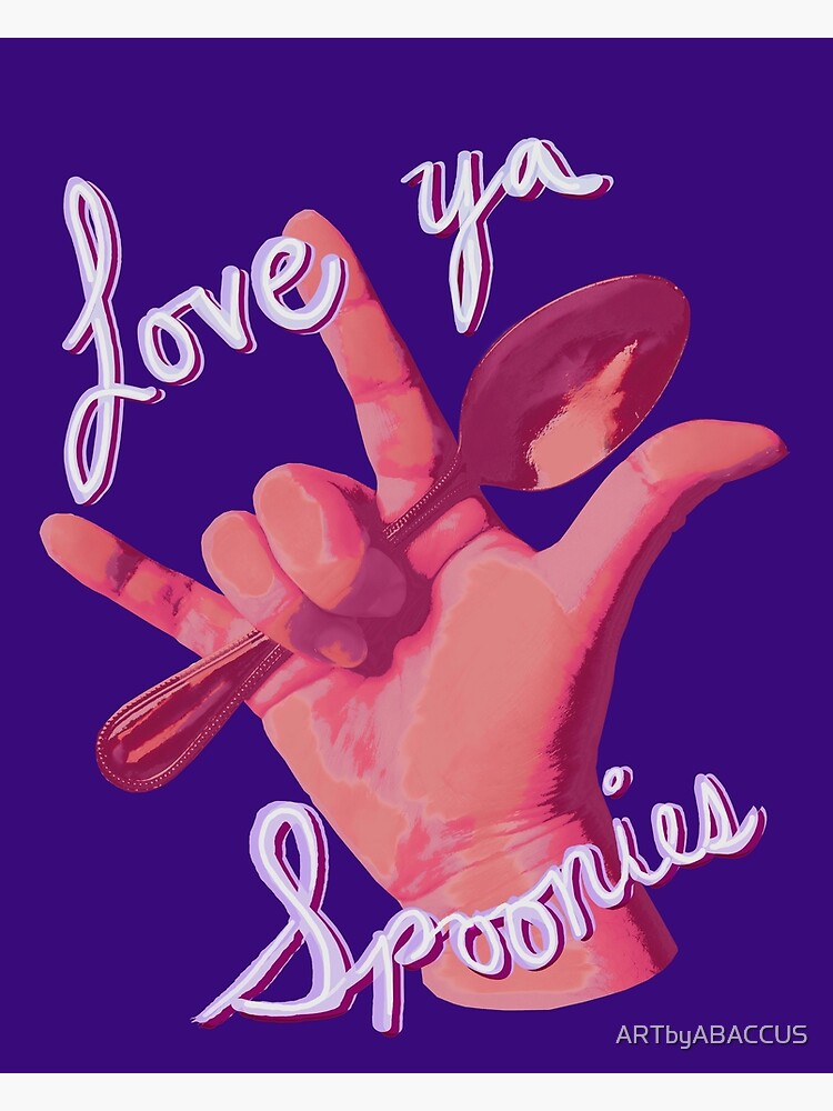 Modern Digital Pop Art American Sign Language Spoon I love You with ...