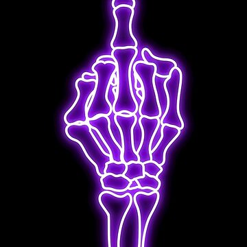 "Neon Middle Fingers Up" Sticker for Sale by JKdigital | Redbubble
