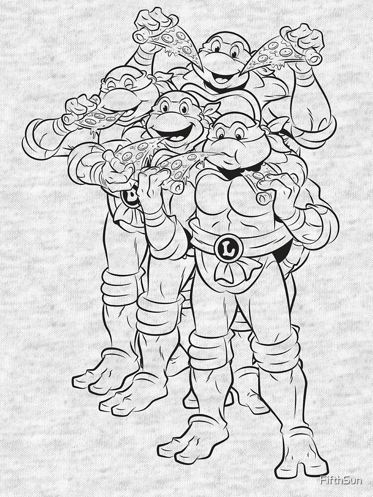"Teenage Mutant Ninja Turtles Line Art Ninjas" Tri-blend T-Shirt for ...