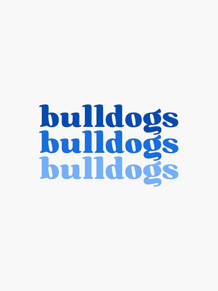 "blue & white bulldogs" Sticker for Sale by isabelnachazel | Redbubble