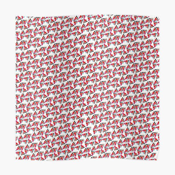 "Horrible Patterns ~ Red 80s" Poster for Sale by bespired | Redbubble