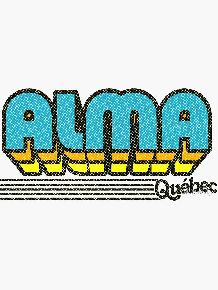 "Alma, Québec | Retro Stripes" Sticker for Sale by retroready | Redbubble