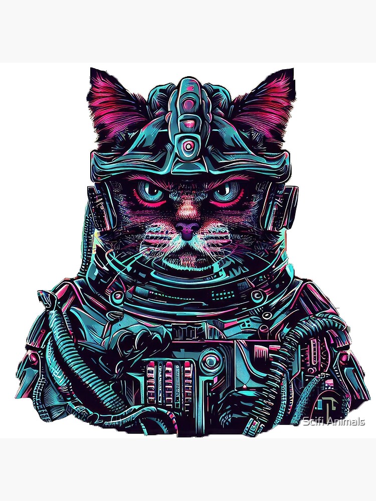 Cat Cyberpunk Sci Fi Premium Matte Vertical Poster sold by Average ...