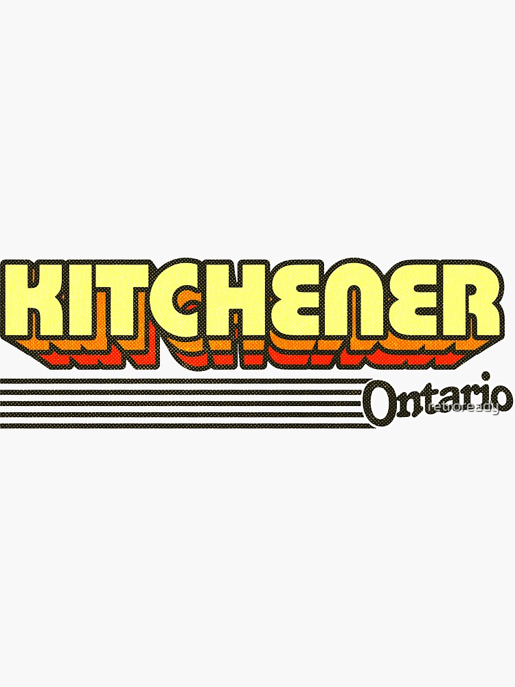 "Kitchener, Ontario | Retro Stripes" Sticker by retroready | Redbubble