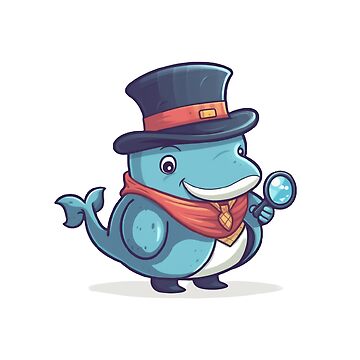 "Detective Whale" Sticker for Sale by lessyun | Redbubble