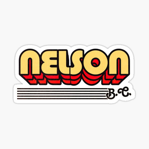 "Nelson, BC | Retro Stripes" Sticker for Sale by retroready | Redbubble