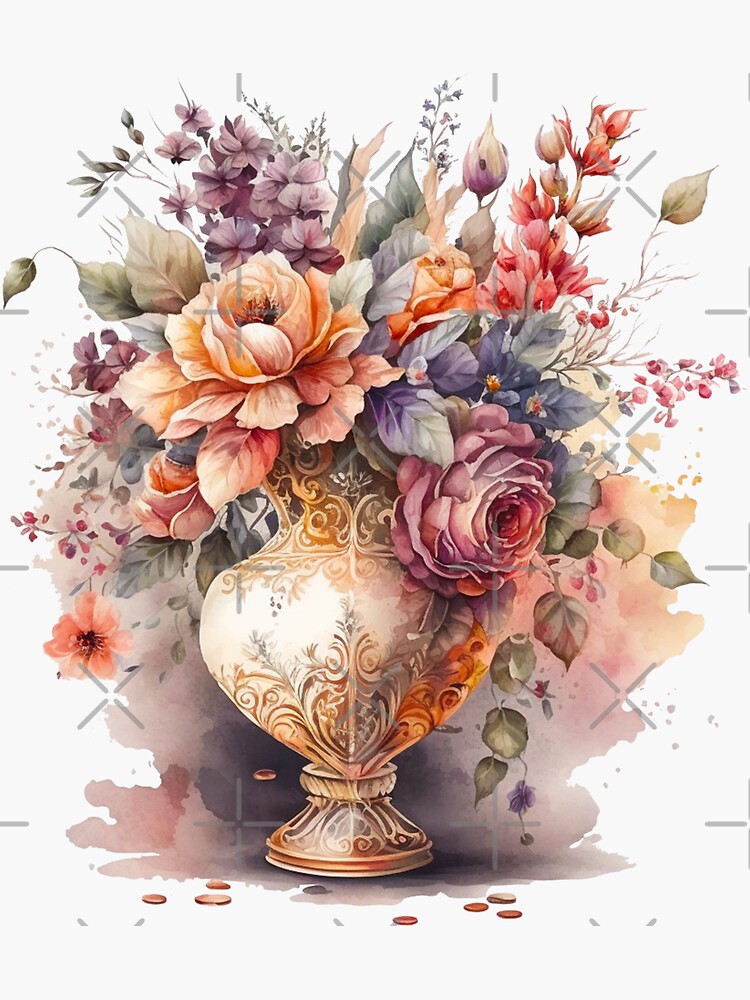 "Luxury Flower Vase" Sticker for Sale by DreamiDreams | Redbubble