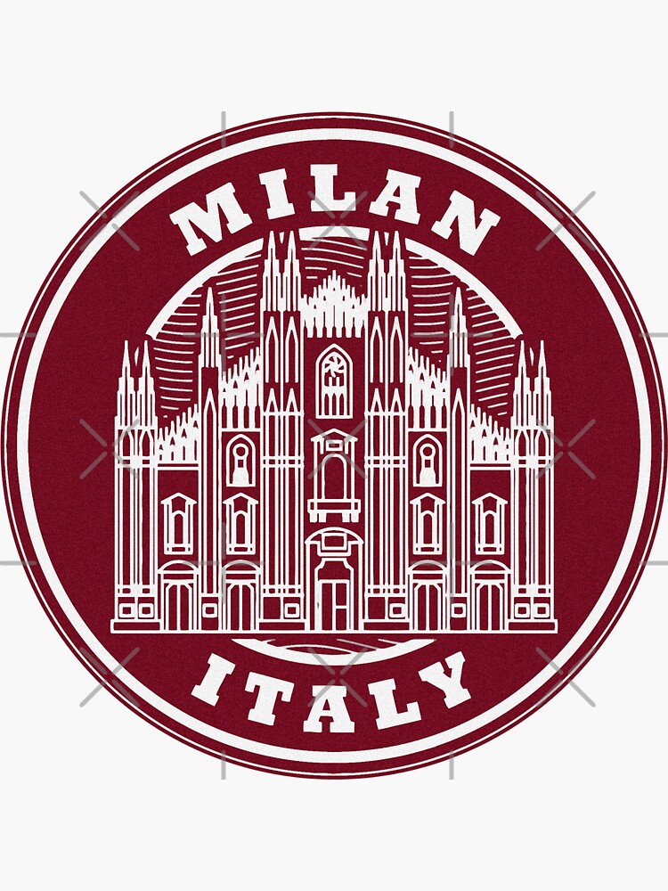 "Red and White Color Duomo Cathedral in Milan Drawing" Sticker for Sale ...