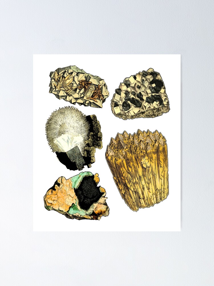 "Rocks Minerals | Crystals Geodes Geology" Poster by encyclo-art ...