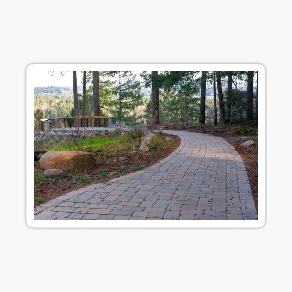 "Garden Stone Brick Paver Walking Path to Backyard Deck" Sticker for ...