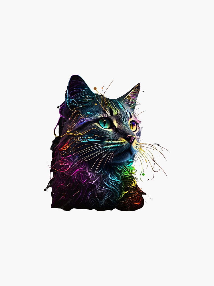"Mystical Cat" Sticker for Sale by mos2099 | Redbubble