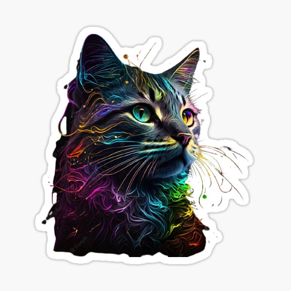 "Mystical Cat" Sticker for Sale by mos2099 | Redbubble