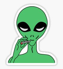 Alien Smoking Weed Stickers | Redbubble
