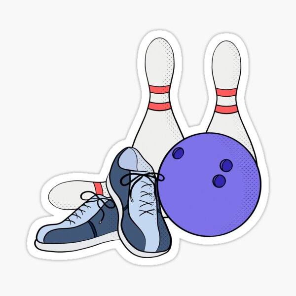 "Pins ball and shoes for bowling" Sticker for Sale by shopdiego | Redbubble