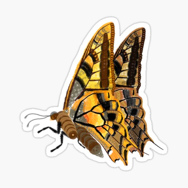 "Spirograph Collage yellow and brown butterfly" Sticker for Sale by ...