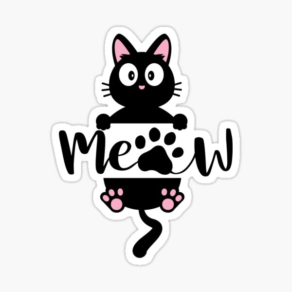Sticker avec l'œuvre « Cute Cat Meow Lovers Funny Design » de l'artiste ...